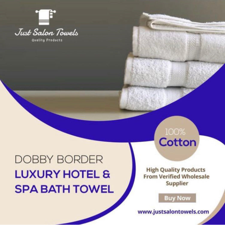 DOBBY BORDER LUXURY HOTEL AND SPA BATH TOWEL – Just Salon Towels USA
