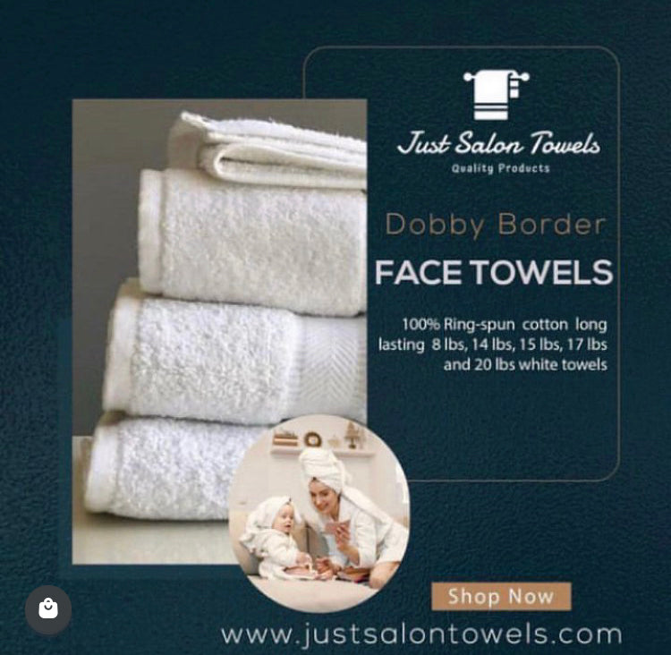 DOBBY BORDER FACE TOWELS – Just Salon Towels USA